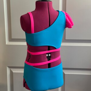 Turquoise and Pink Two Piece Dance Set, Girls Dancewear, Dance Costume ...