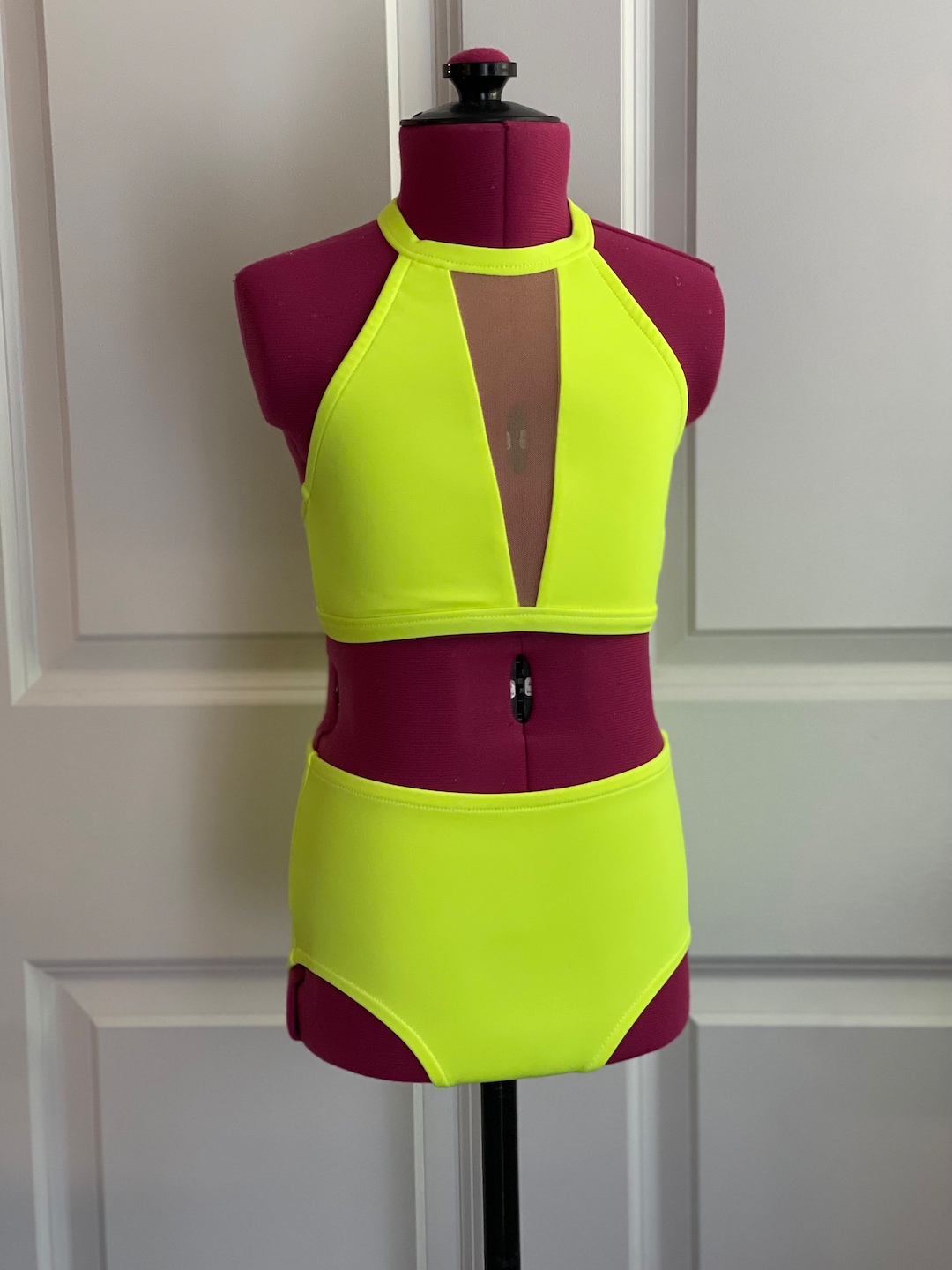 Made to Order Emily Dance Set W/mesh Strip, Girls Dancewear, Dance ...