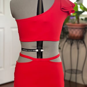 One Shoulder Ruffle Dance Top and Briefs Set, Girls Dancewear - Etsy