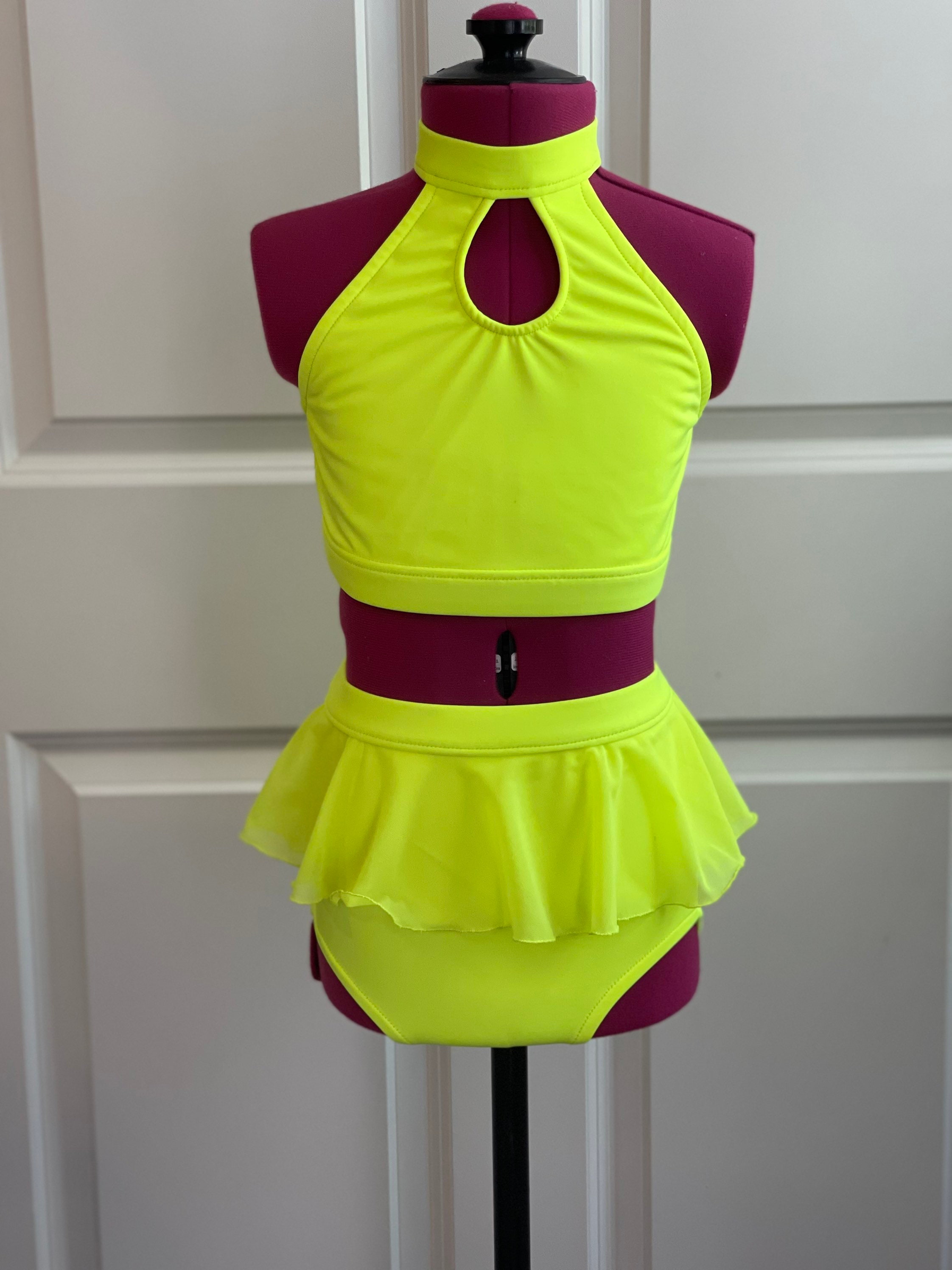 Made to Order Ellee 2-pc Dance Set W/ Keyhole Neck and Mesh Skirt ...