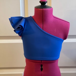 One Shoulder Ruffle Dance Top and Briefs Set, Girls Dancewear - Etsy
