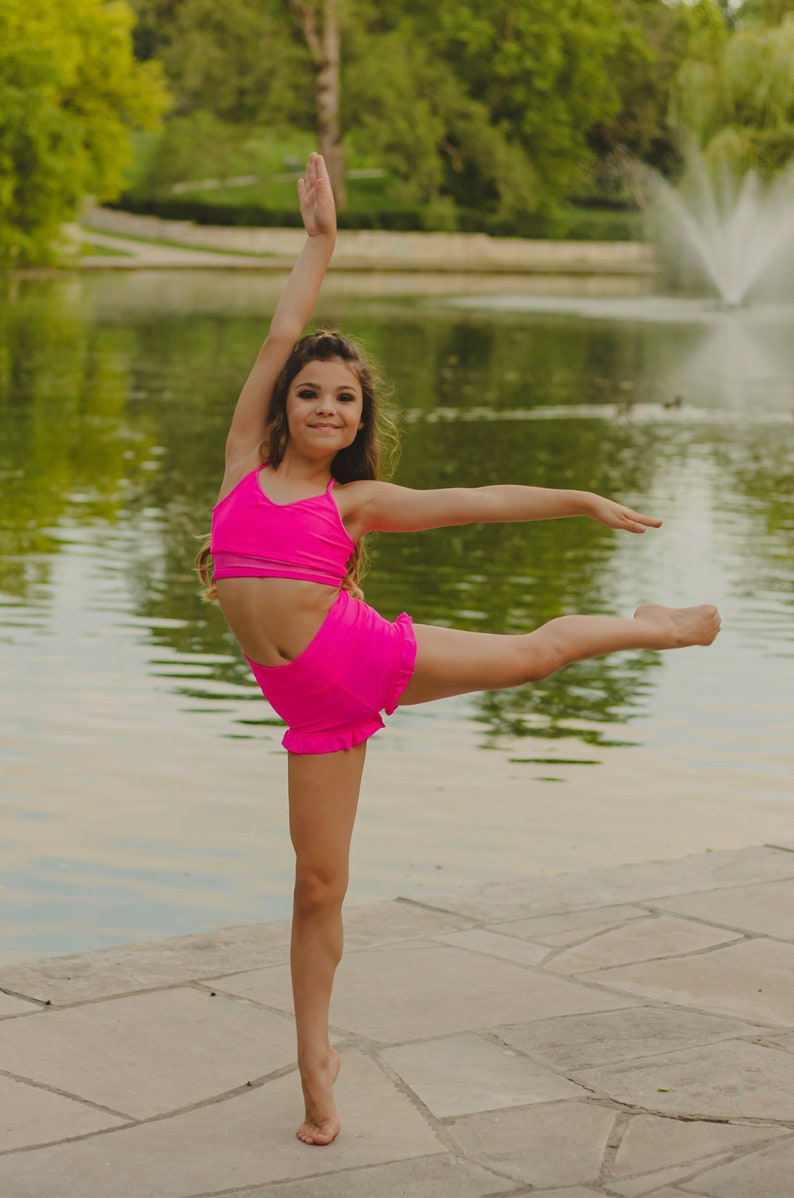 Lilly Ruffled Dance Shorts Convention Dancewear Girls - Etsy