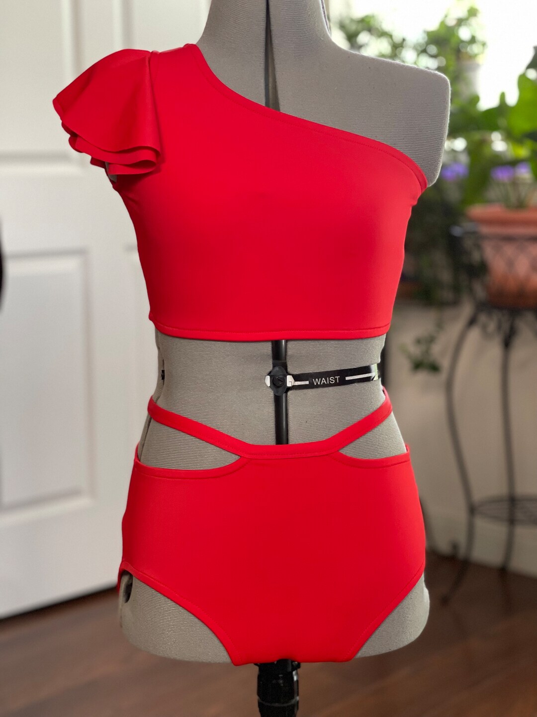 One Shoulder Ruffle Dance Top and Briefs Set, Girls Dancewear - Etsy