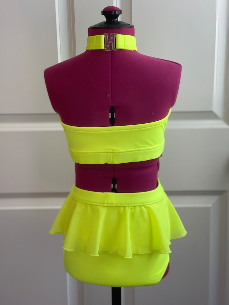 Made to Order Ellee 2-pc Dance Set W/ Keyhole Neck and Mesh Skirt ...