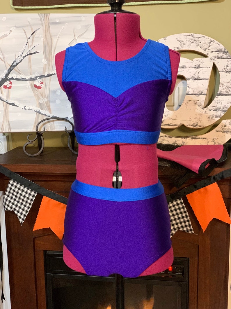 Claire 2-piece Girls Dancewear Set in Contrast Colors. Dance | Etsy