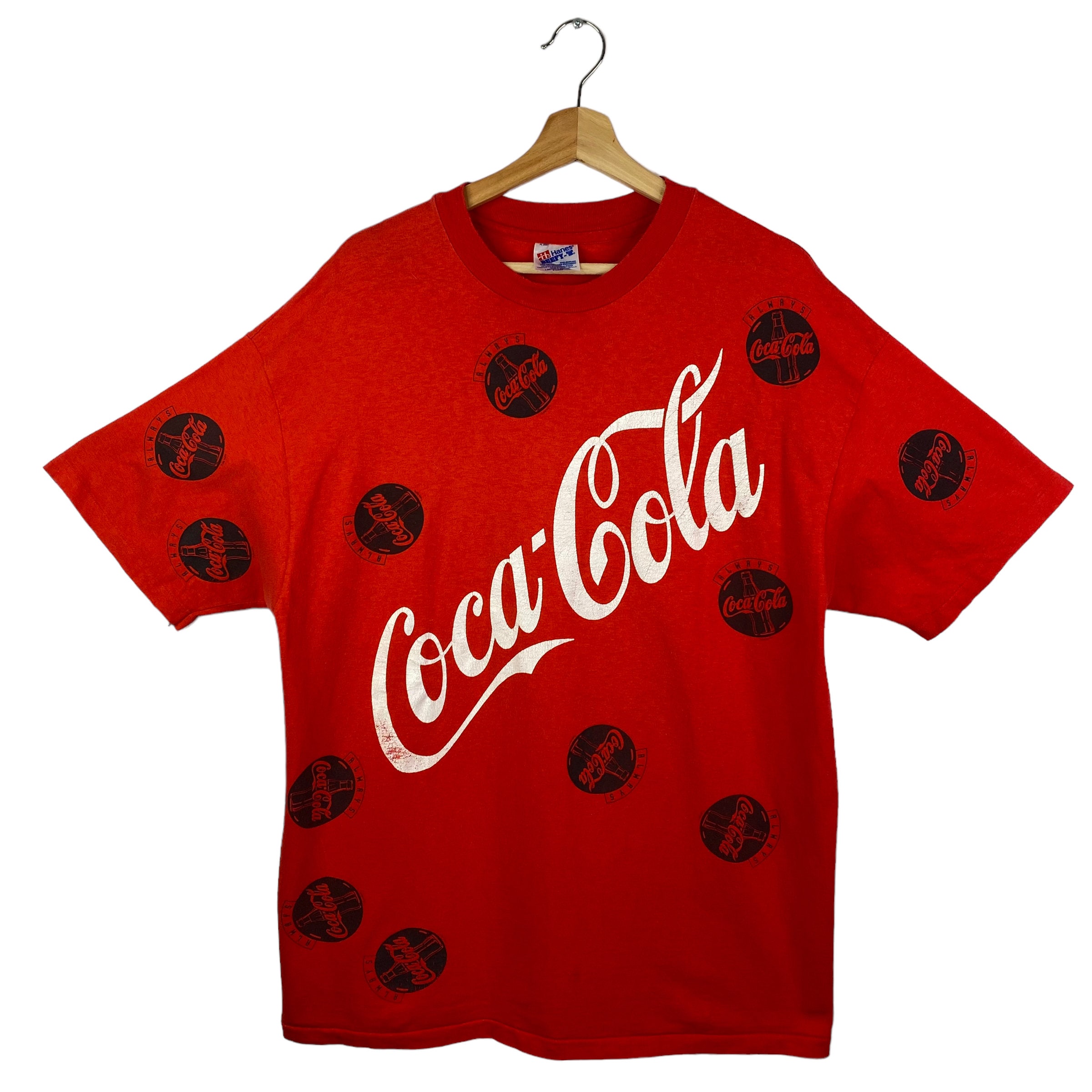 VTG Coca Cola T Shirt All Over Print AOP Bottle Caps Red Coke - Etsy