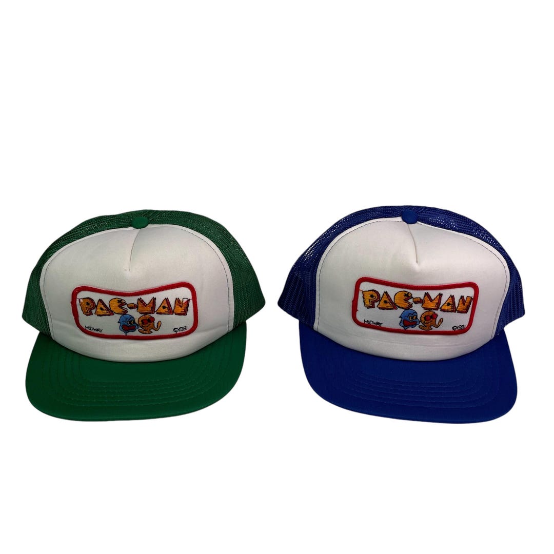 Lot of 2 1981 Pac Man Arcade 80s Snapback Cap VTG Video Game Trucker ...
