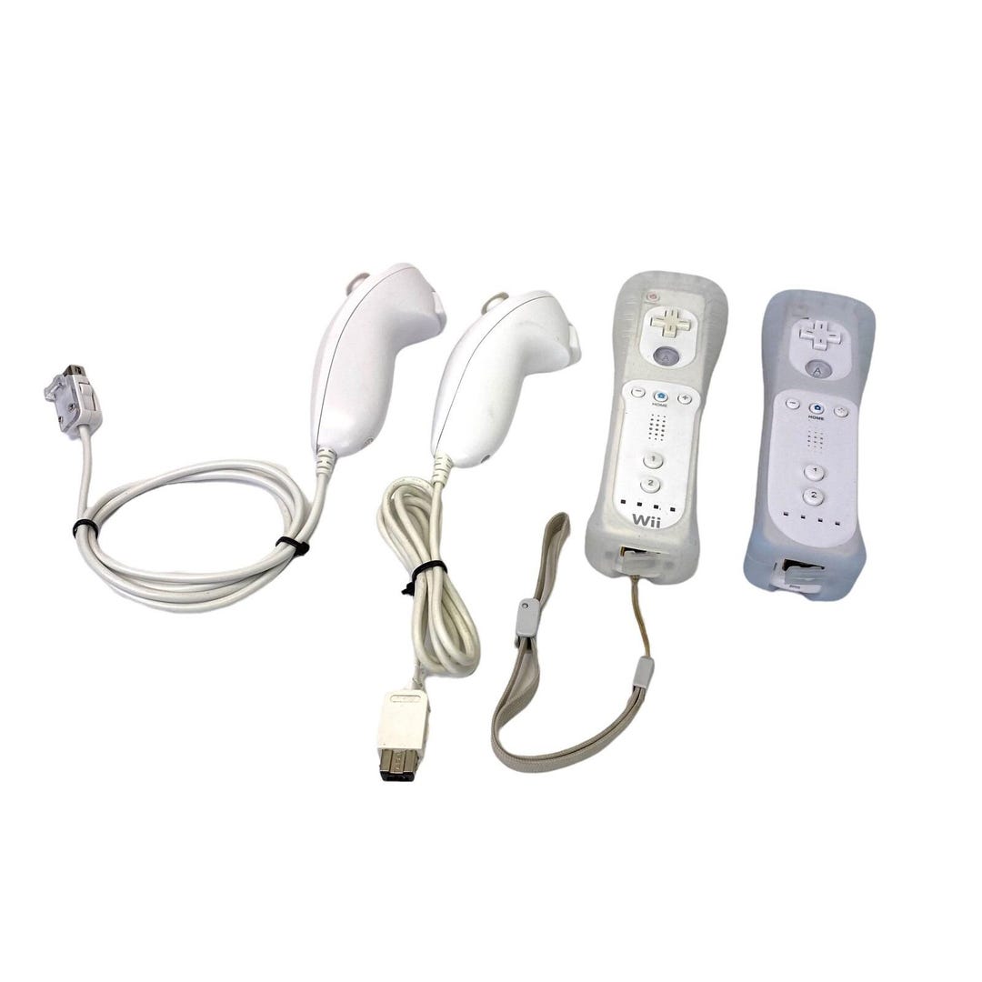 2 Pack Wii Remote Controller With Two Nunchucks Wiimote (RVL-003 ...