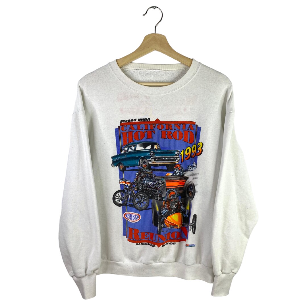 1993 California Hot Rod NHRA Car Drag Racing Race Sweater VTG 80s/90s ...