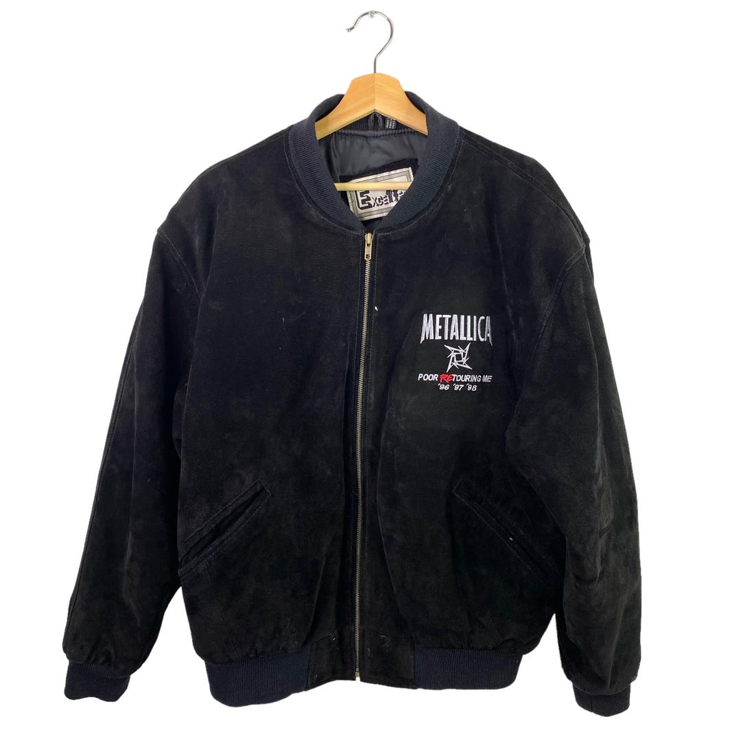 VTG Metallica "poor Touring Me" Sued Leather Tour Jacket 90s Band Sz ...
