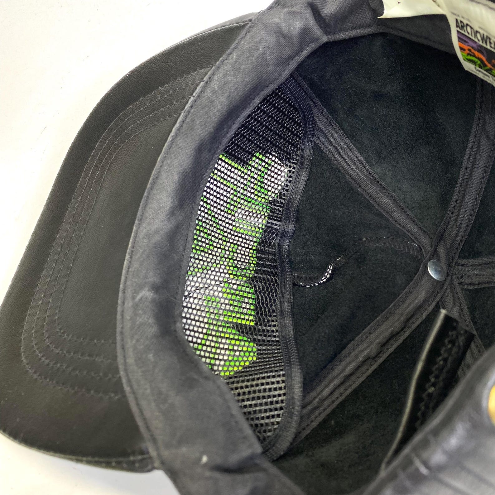 Arctic Cat Leather Hat 90s Cap Snowmobile Race Racing Team Vintage USA ...