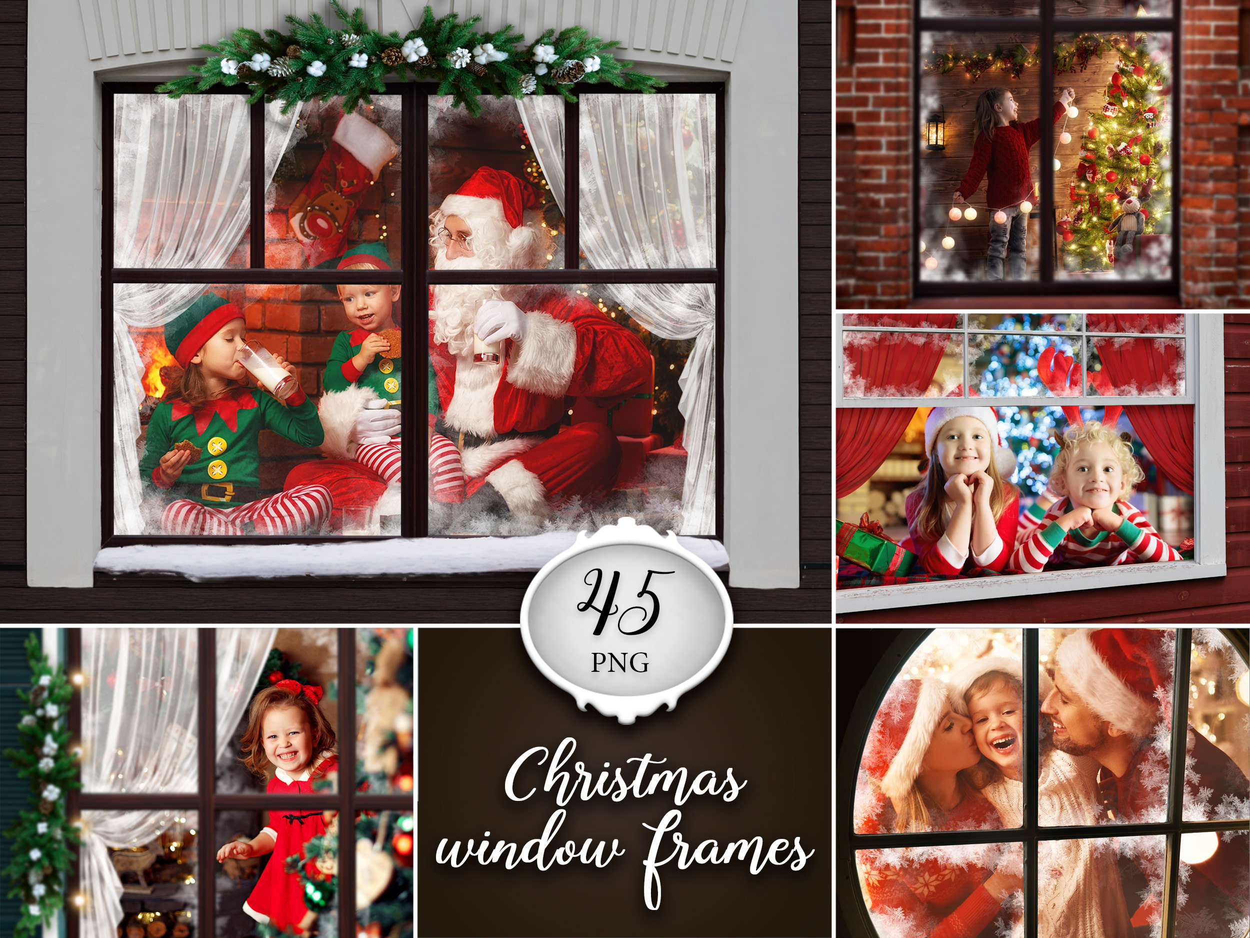 Visual Arts Photography 45 Christmas window overlays window frames ...