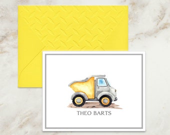 Dump Truck Note Cards Personalized Note Card Set for Him Construction ...