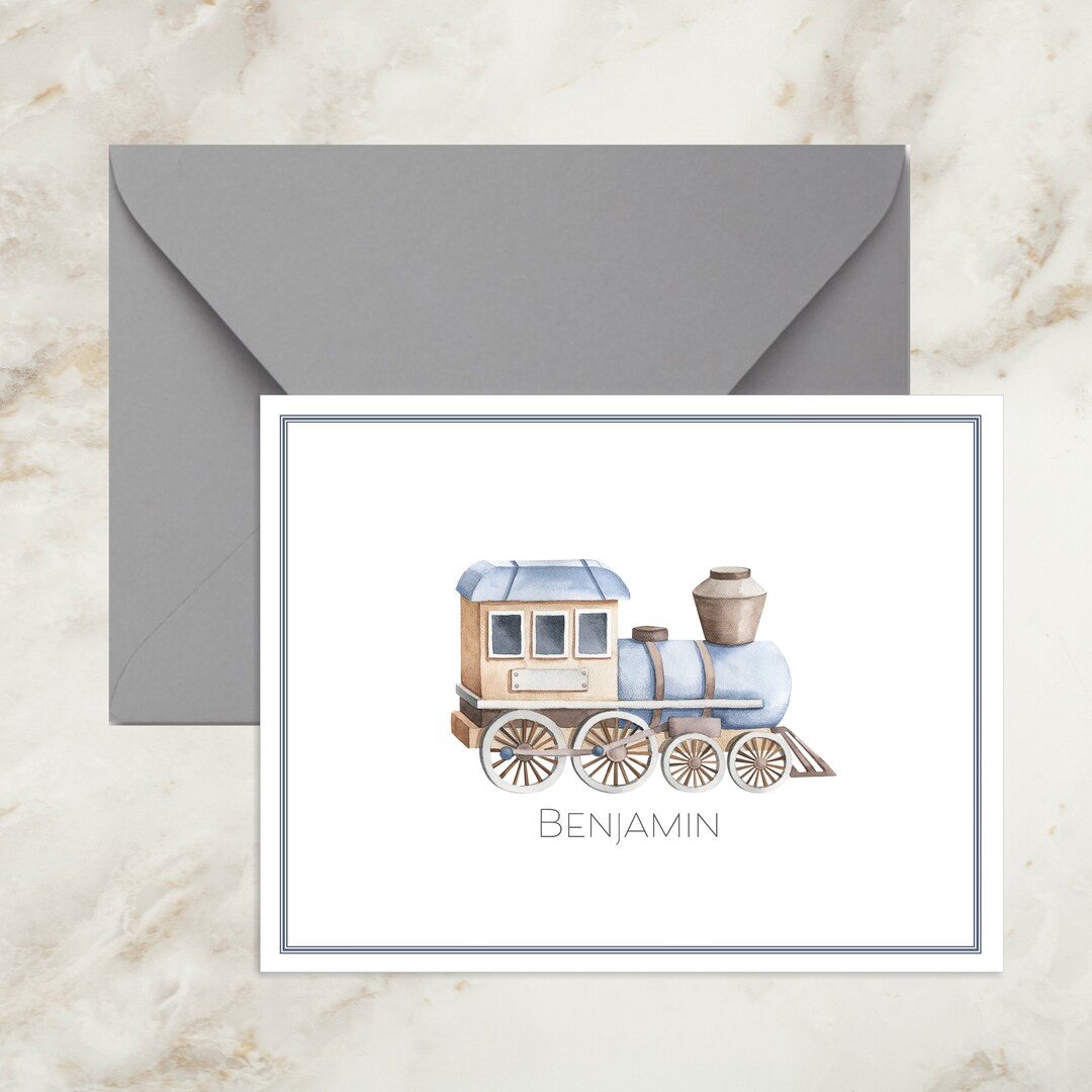 Train Note Cards | Truck Note Cards | Personalized | Thank You Cards ...