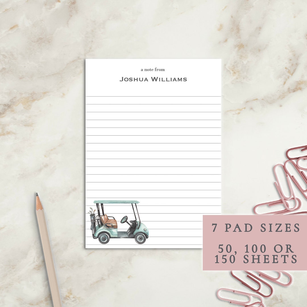 Golf Cart Notepad | Beach House | Custom Writing Pad | Stationery ...