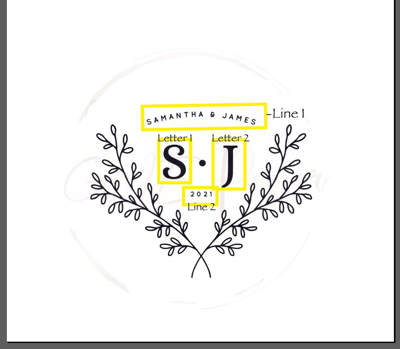 Branch Monogram Foil Cards Monogram Thank You Cards Couple - Etsy