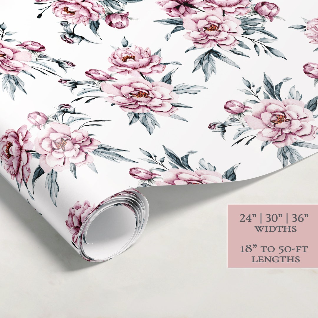 Vintage Peonies Wrapping Paper | Floral Gift Wrap | Wrapping Paper ...