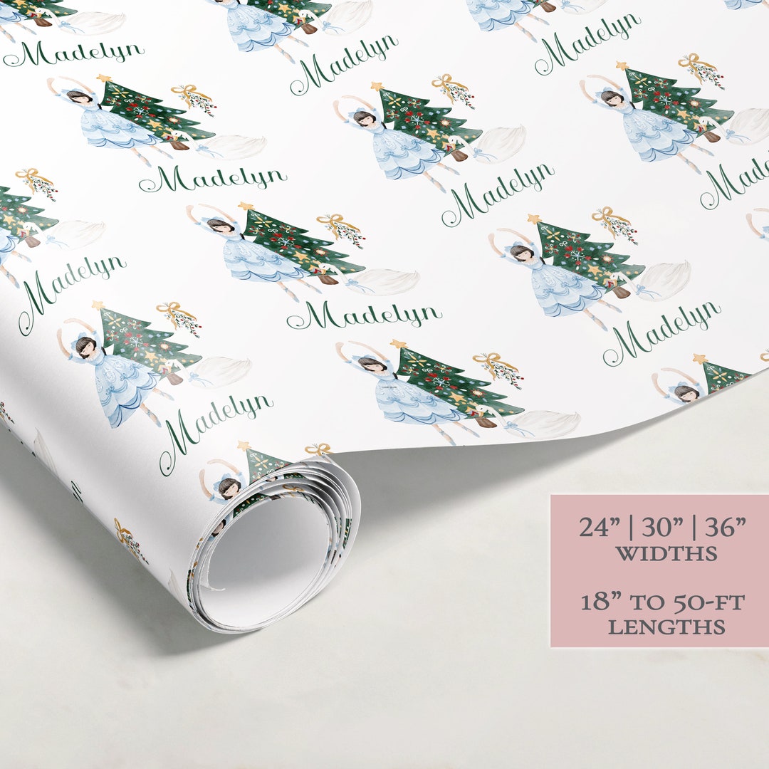 Ballerina Christmas Tree Wrapping Paper | Personalized | Wrapping Paper ...