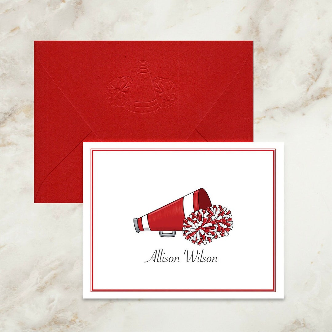 Cheerleading Notecards | Thank You Notes | Thank You Cards | Note Card ...