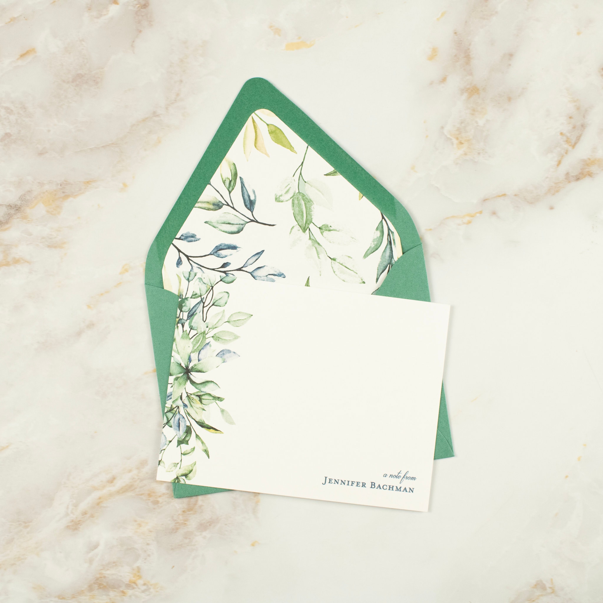 Leaf Notecards Green Leaves Cards Stationery Lined - Etsy