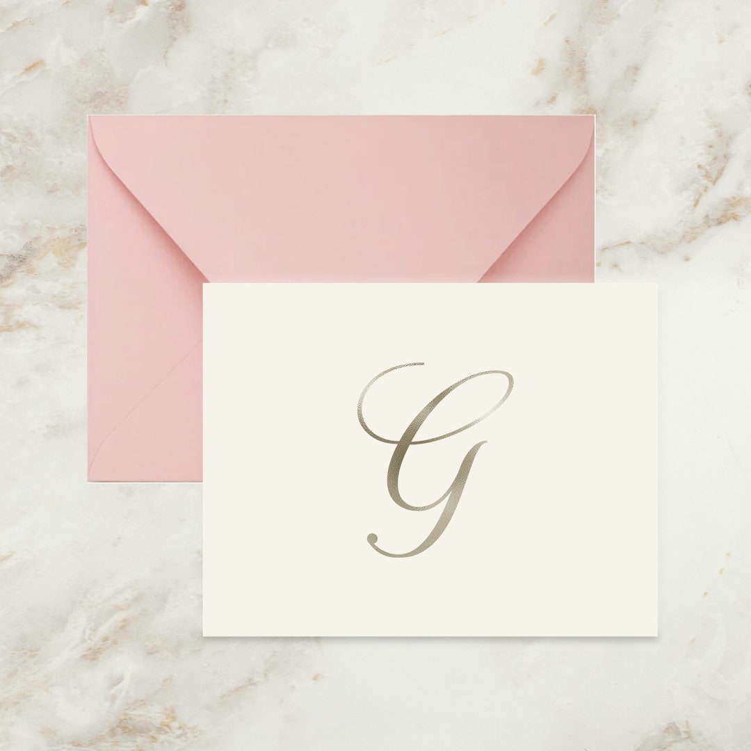 Monogram Foil Cards | Monogram Thank You Cards | Couple Stationery ...