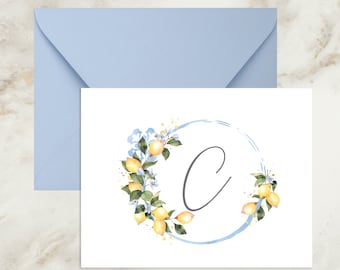 Lemon Thank You Cards Stationery Cards Citrus Note Cards Thank You Card ...