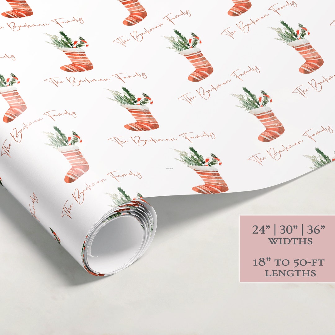 Stocking Christmas Wrapping Paper | Personalized Wrapping Paper ...