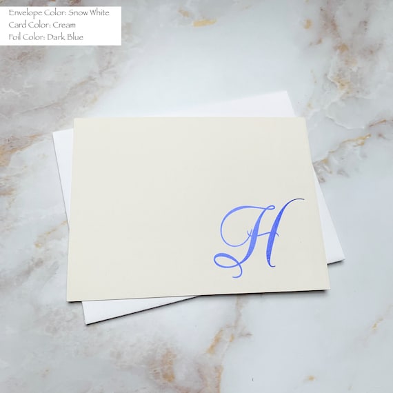 Monogram Foil Cards Monogram Thank You Cards Couple - Etsy