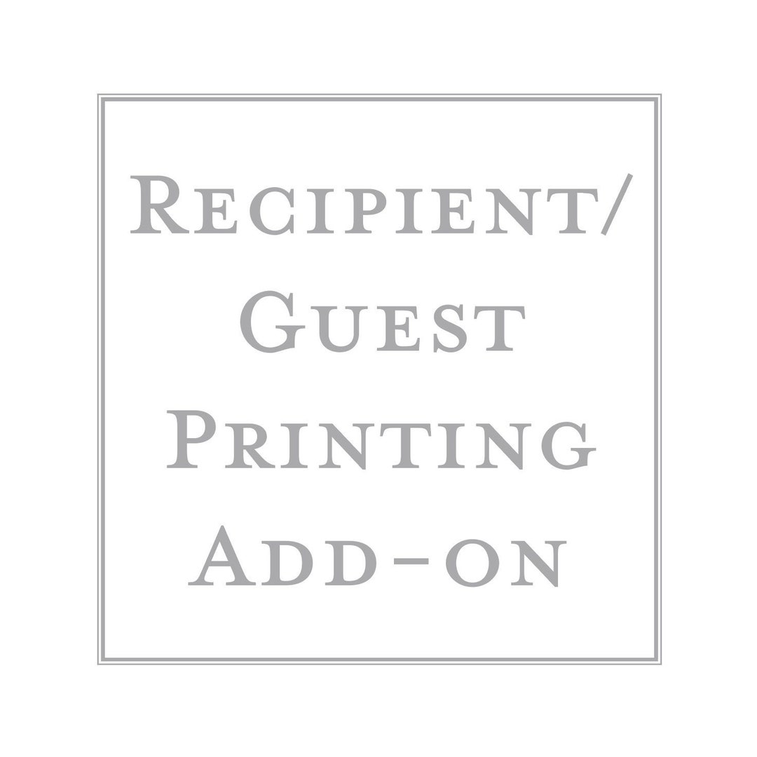 Recipient | Guest Address Printing for Envelopes | Add on to a Card ...