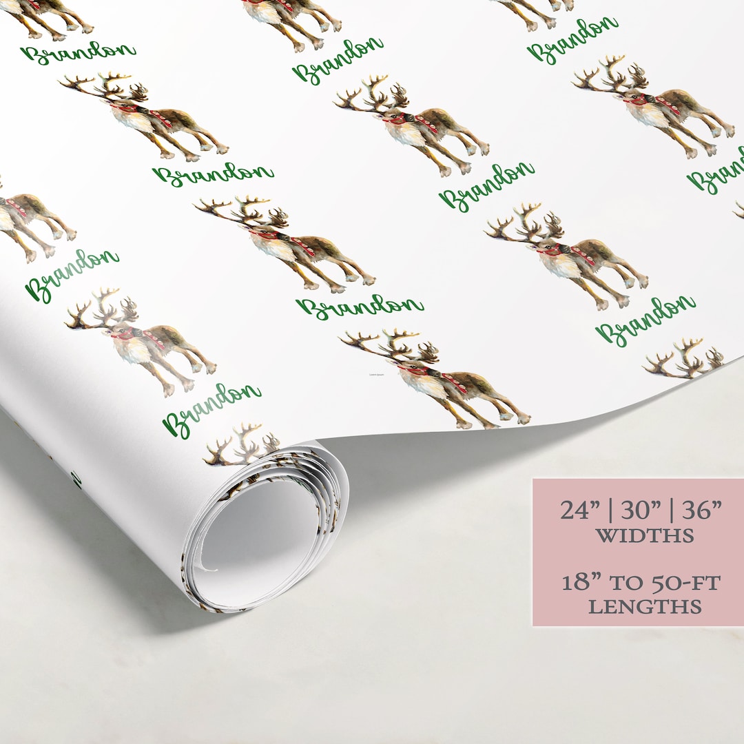 Reindeer Christmas Wrapping Paper | Personalized | Wrapping Paper Rolls ...
