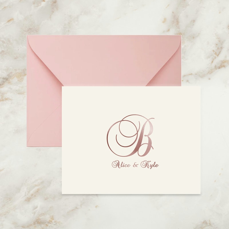 Monogram Foil Card - Etsy