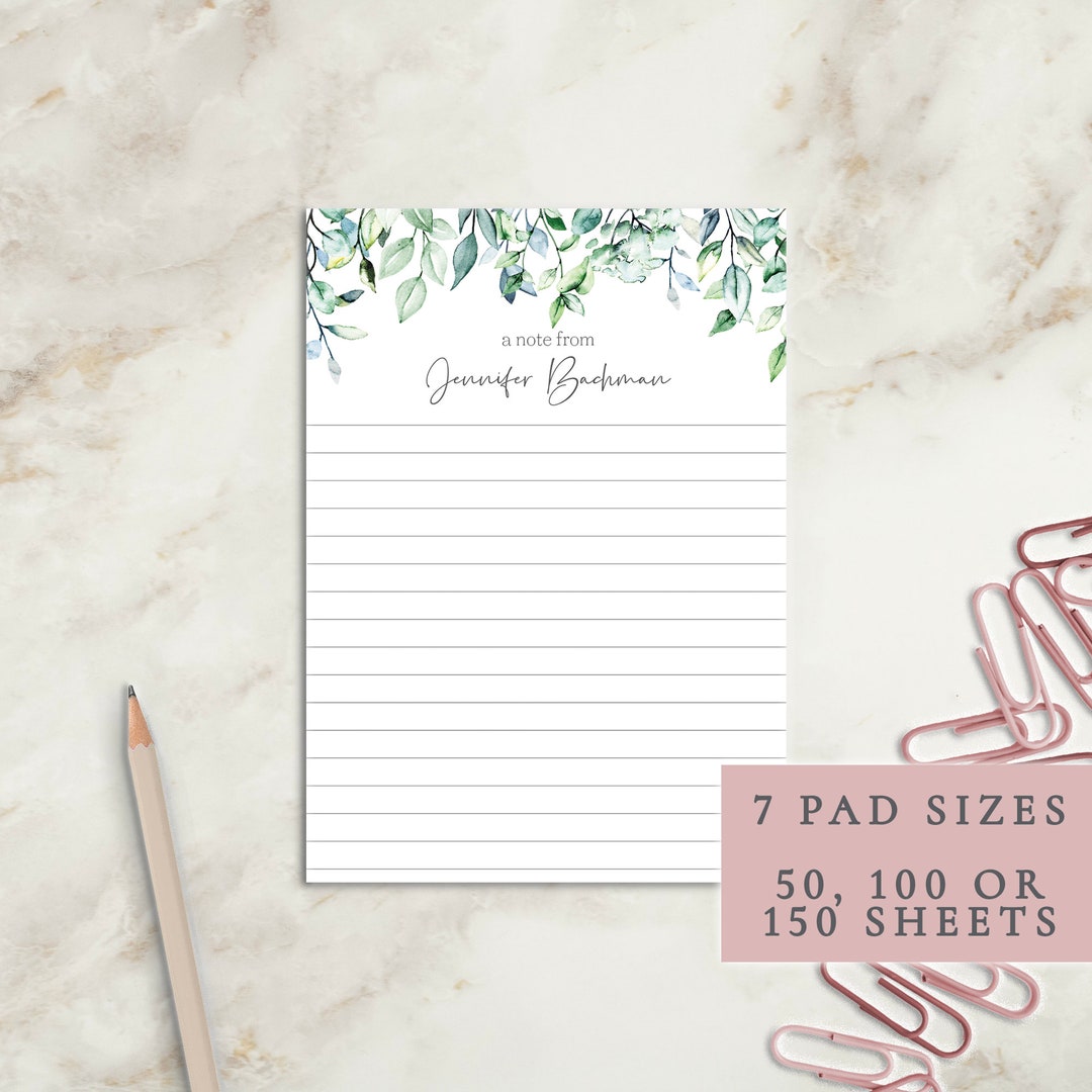 Foliage Personalized Notepad | Custom Writing Pad | Teacher | Writing ...