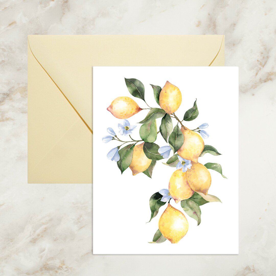 Blank Lemon Cards | Stationery Cards | Citrus Note Cards | Thank You ...