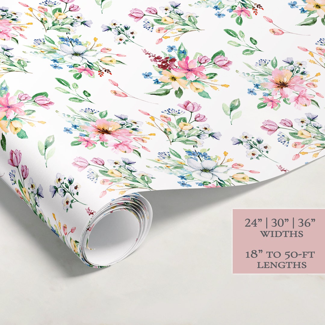 Spring Flowers Wrapping Paper | Floral Gift Wrap | Wrapping Paper Rolls ...