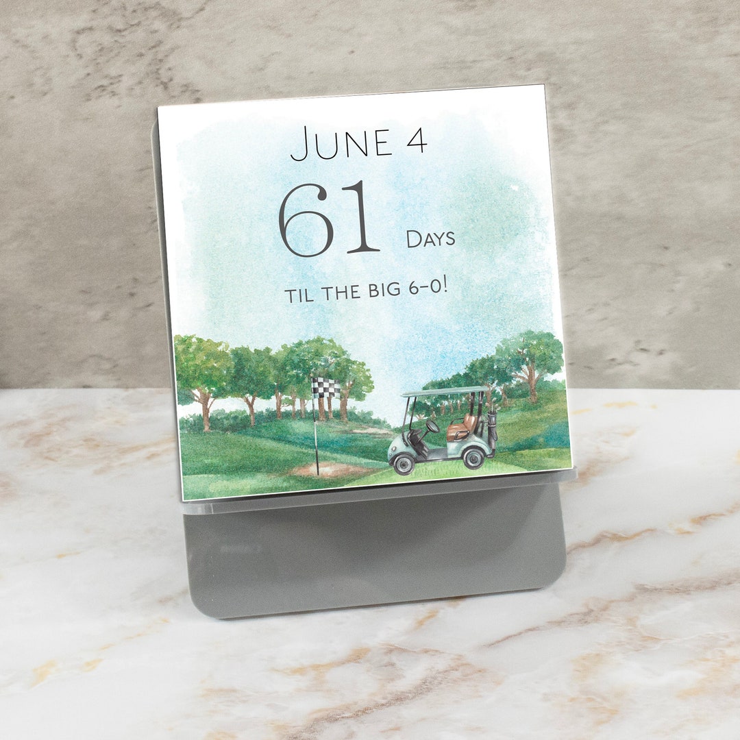 Golf Countdown Calendar | Mens Calender | Wedding | Retirement ...