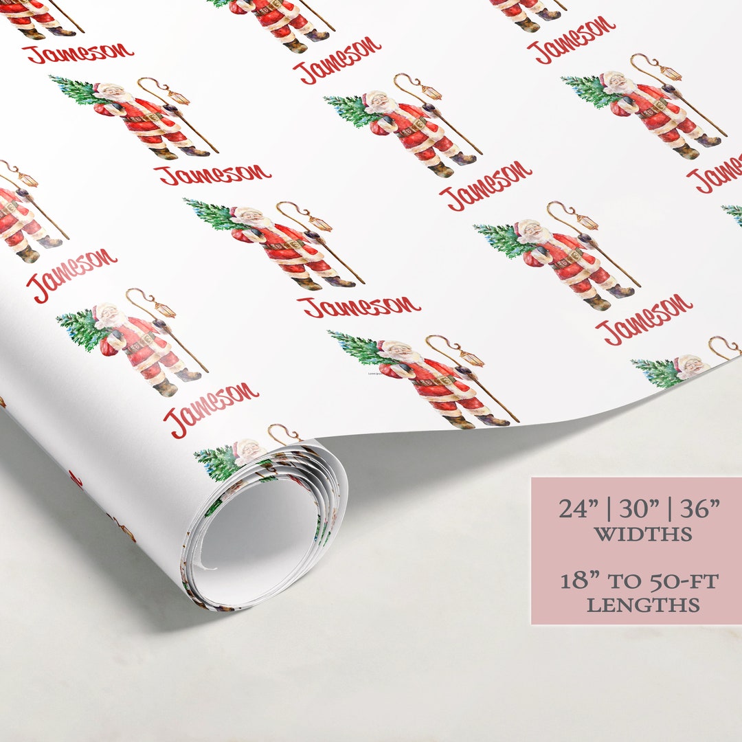 Santa Christmas Wrapping Paper | Personalized | Wrapping Paper Rolls ...