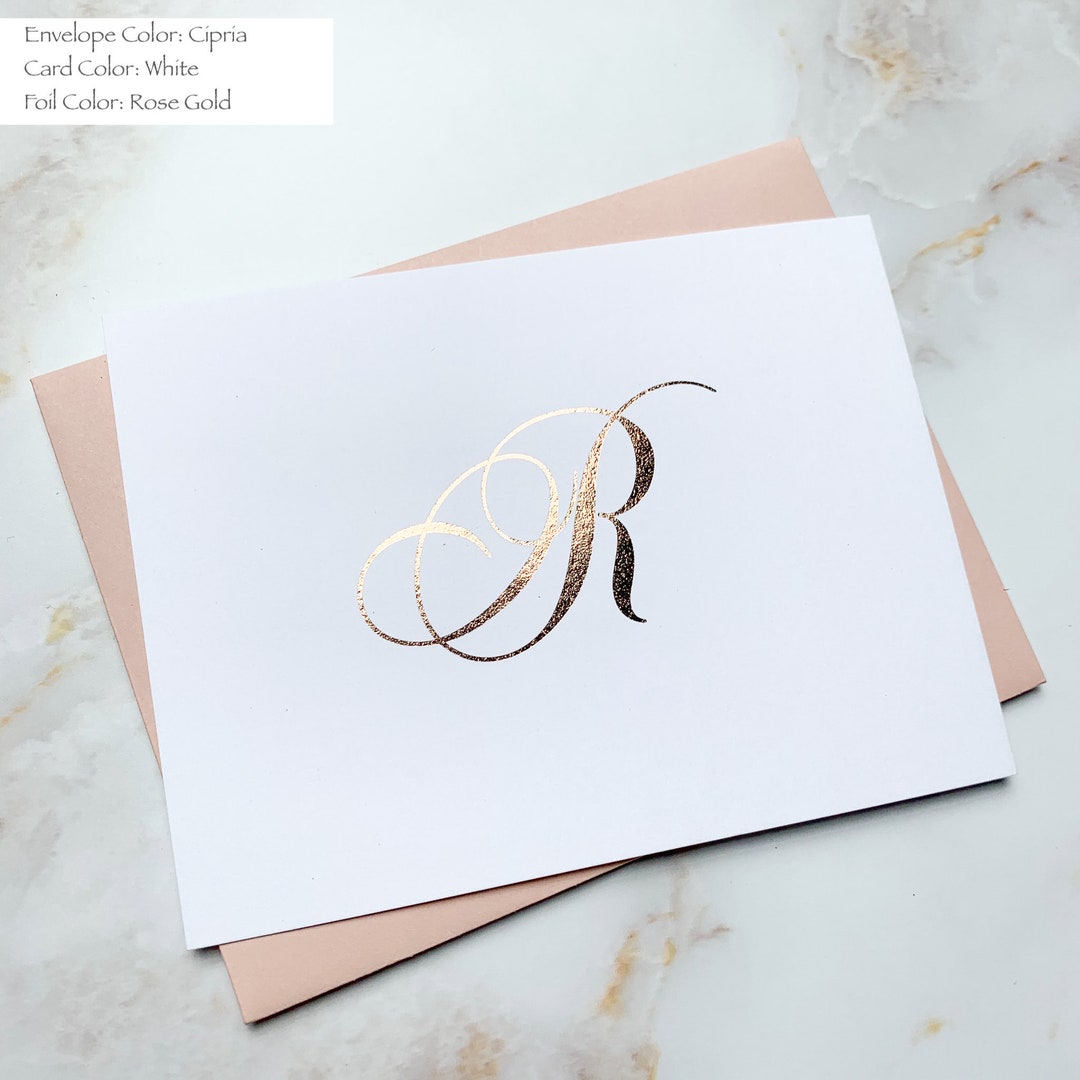 Monogram Foil Cards | Monogram Thank You Cards | Couple Stationery ...