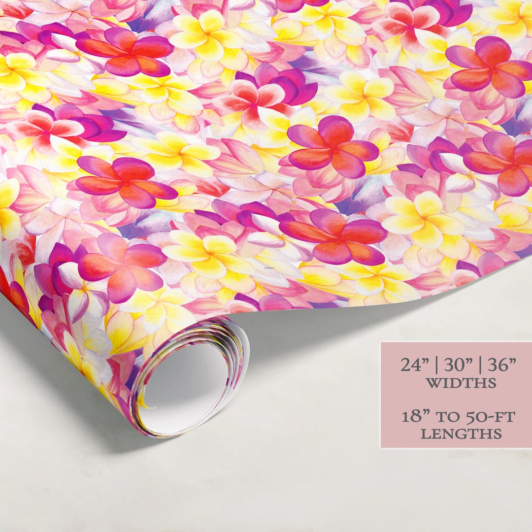 Plumeria Flower Wrapping Paper | Floral Gift Wrap | Wrapping Paper ...