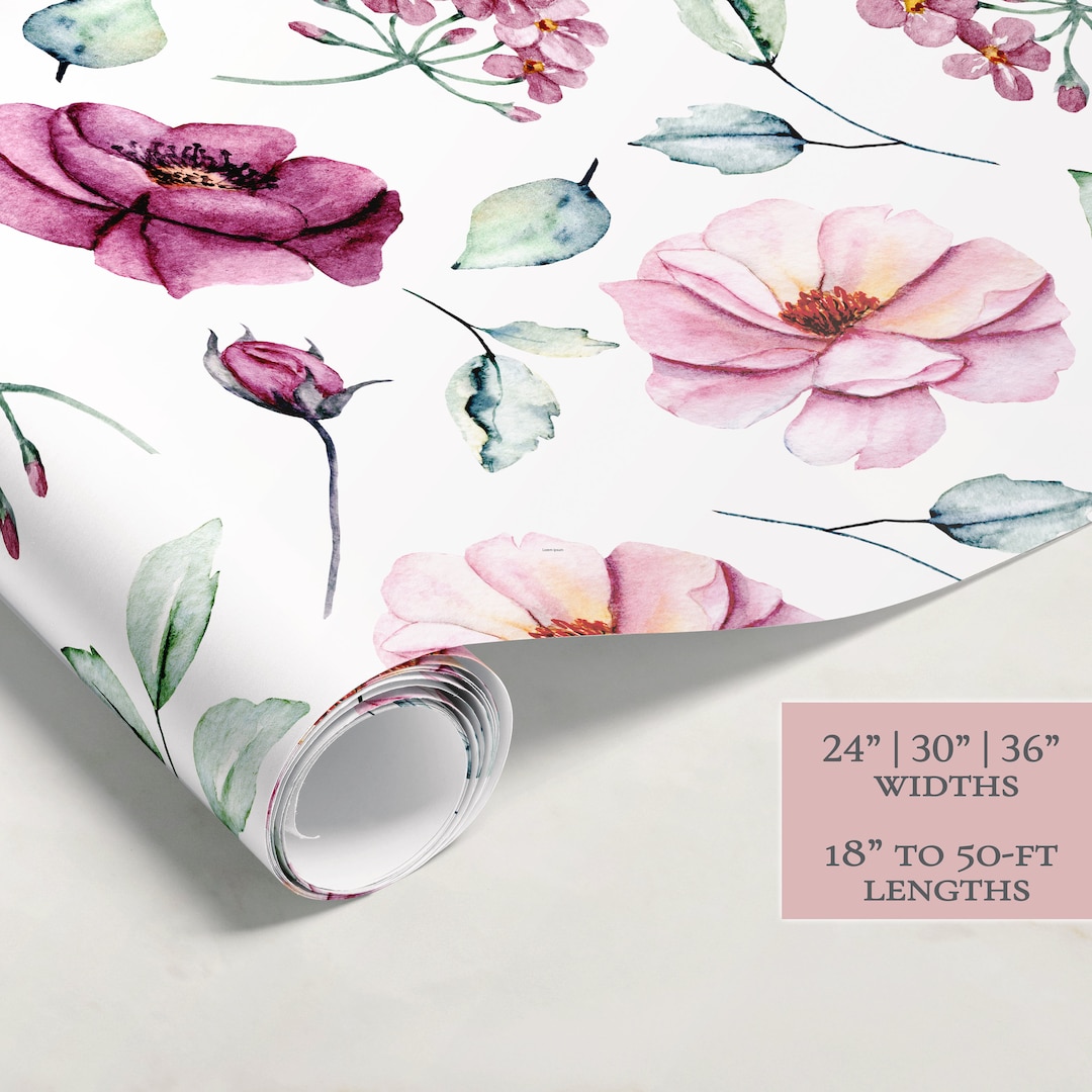 Pink Flowers Wrapping Paper | Floral Gift Wrap | Wrapping Paper Rolls ...