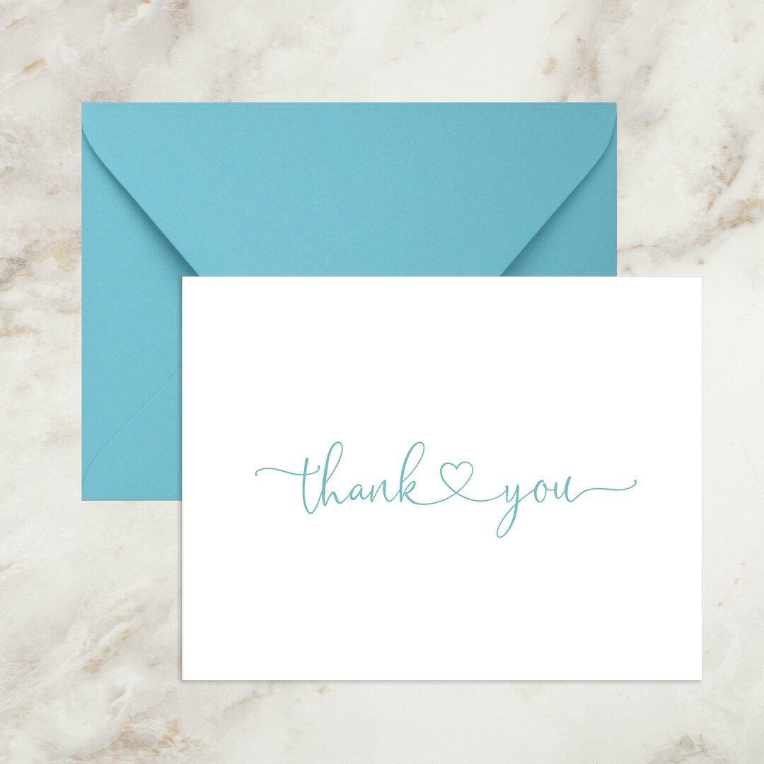 Thank You Heart Cards | Script Heart Font Cards | Girl Thank You | Note ...