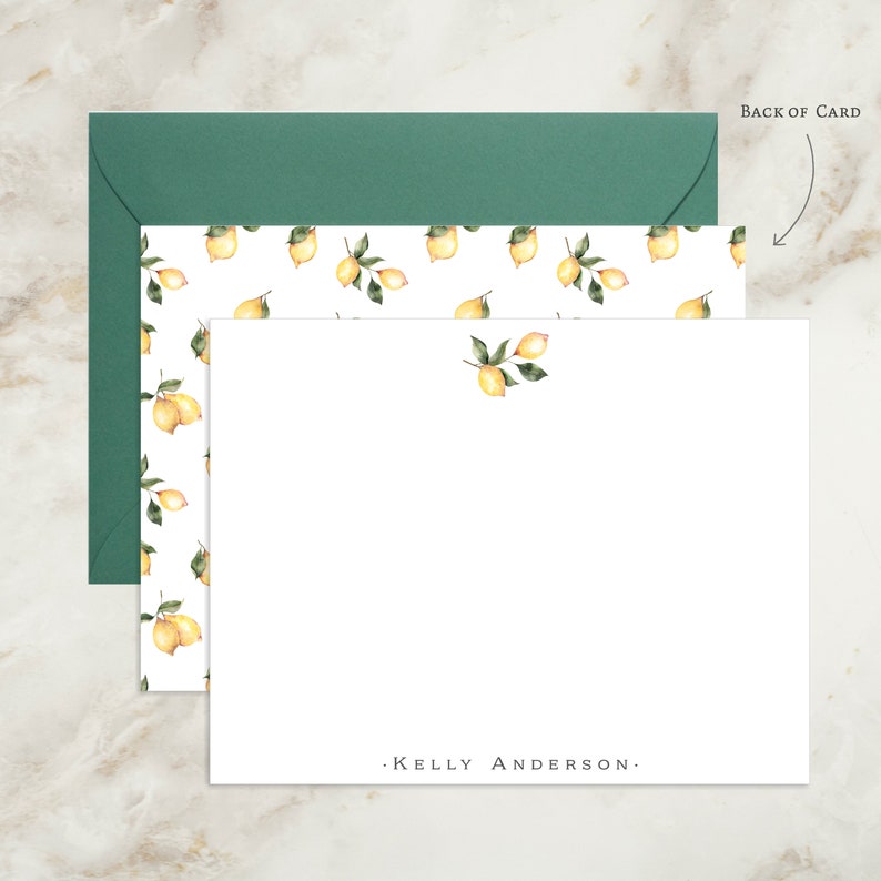 Lemon Personalized Cards | Stationery Cards | Citrus Note Cards | Thank ...