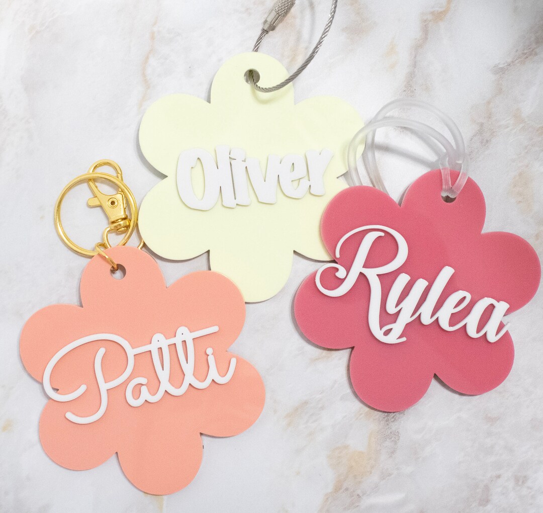 Flower Acrylic Tag | Glitter Tag | Gift Tag | Basket Tags | 3D Tag ...