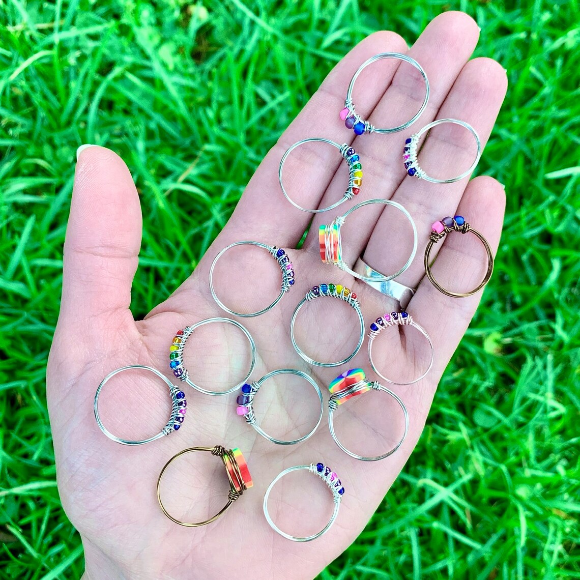 Rainbow Ring Gay Ring Subtle Pride Ring Wire Wrapped Ring - Etsy