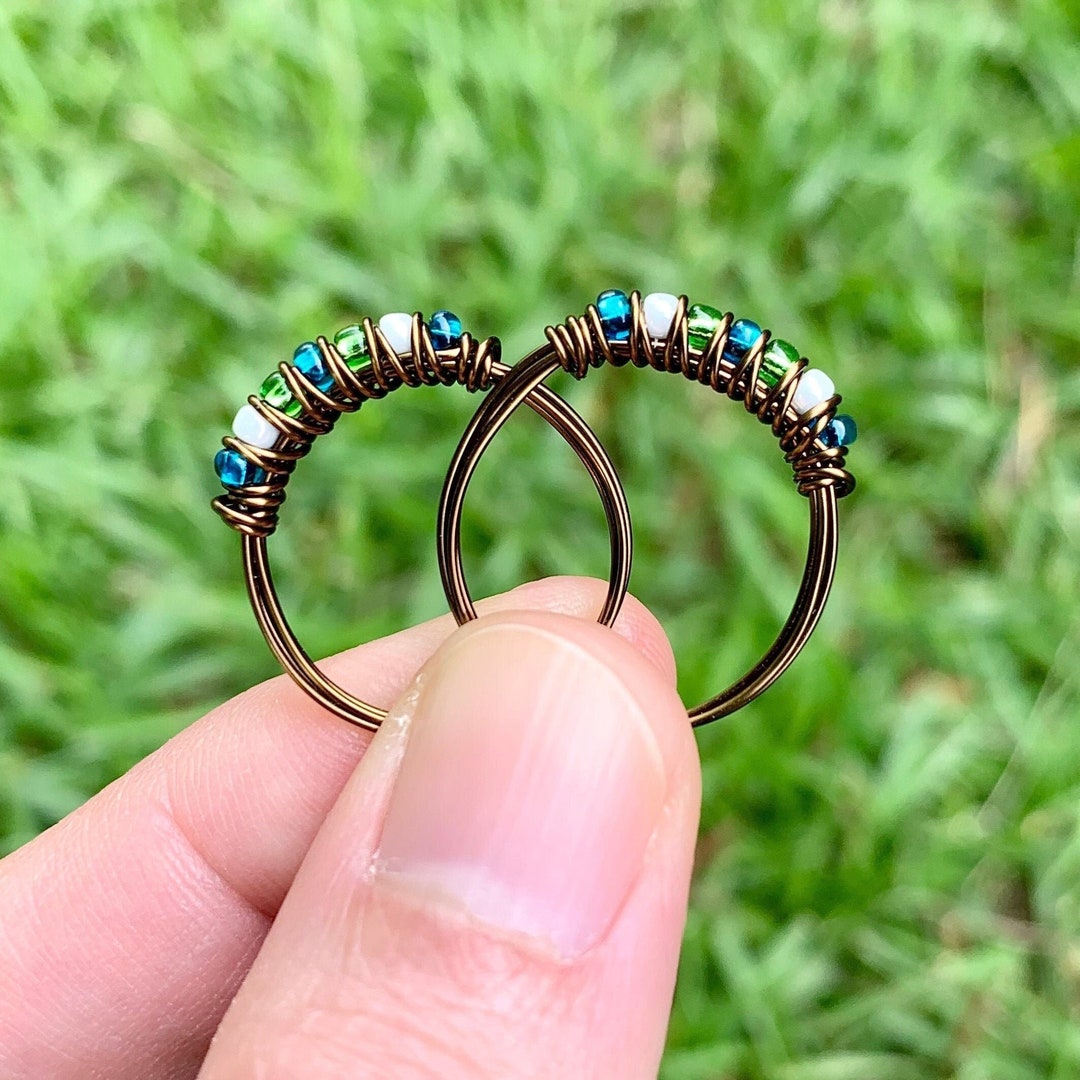 Earth Ring Planet Ring Hippie Ring Seed Bead Ring Wire - Etsy