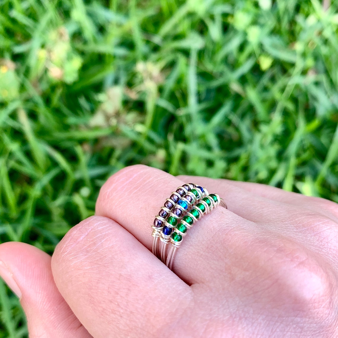 Aurora Borealis Ring Northern Lights Ring Seed Bead Ring | Etsy