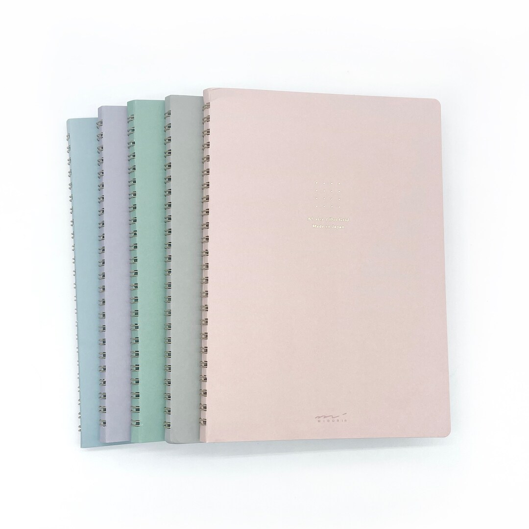 Midori Colour A5 Coil Notebook Dot Grid Notebook Pastel Stationery ...