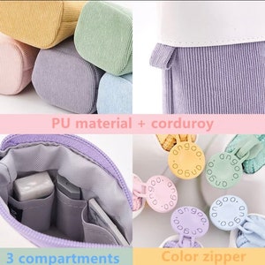 Pastel Pop up Pencil Case Corduroy Pencil Case Collapsable Pen Storage ...