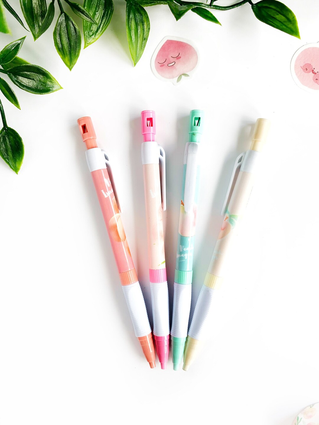 Peach Pencil Mechanical Pencils Kawaii Stationery Peach Stationery ...