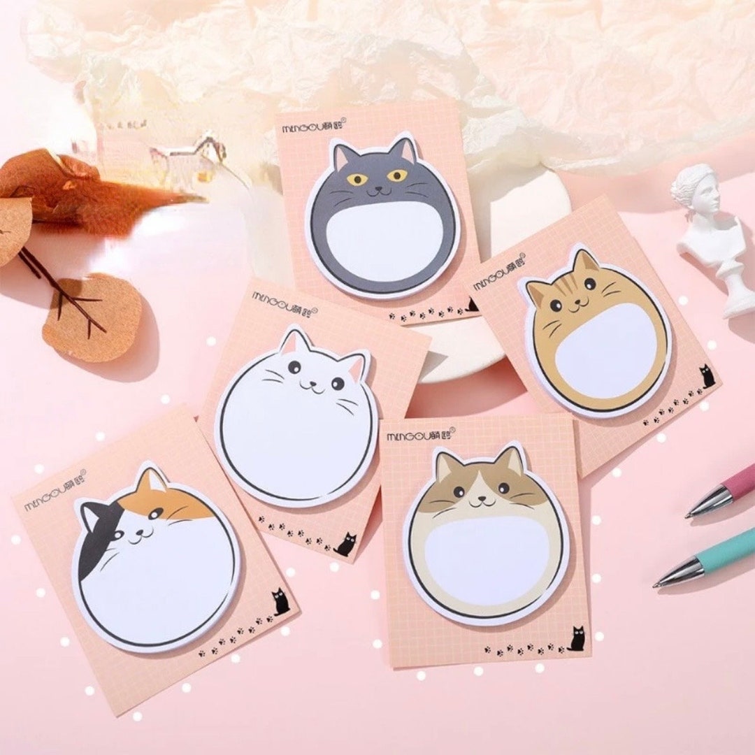 Kawaii Cat Sticky Notes Kawaii Stationery School Supplies Mini Memo ...