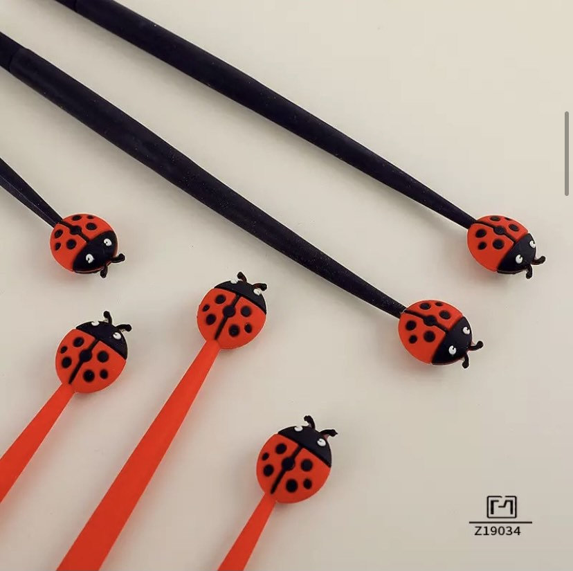 Kawaii Ladybird Gel Pen Bendy Pens Kawaii Stationery - Etsy UK